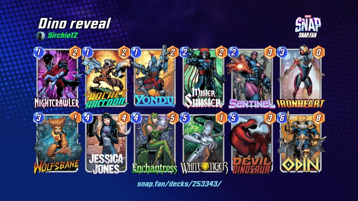 Dino reveal by Sirchio12 - Marvel Snap Decks - snap.fan