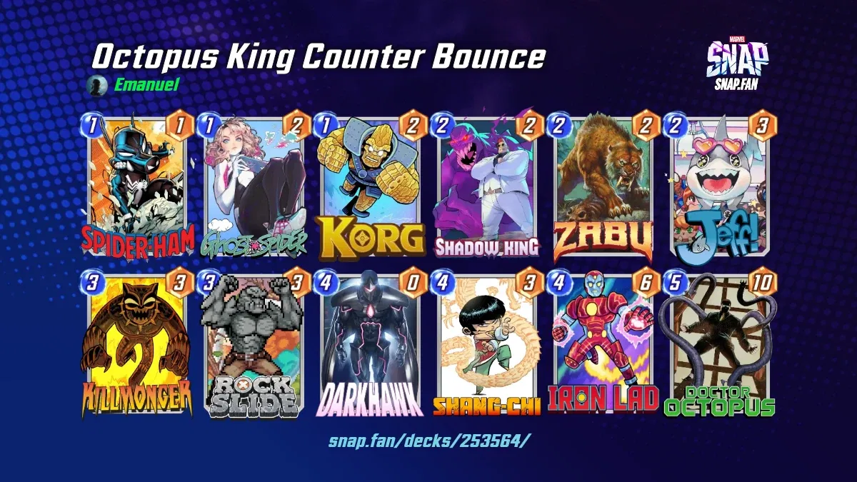 Octopus King Counter Bounce by Emanuel - Marvel Snap Decks - snap.fan