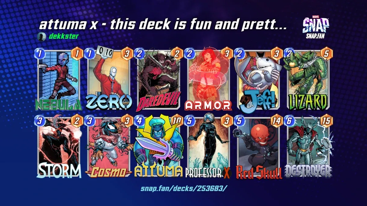 attuma x - this deck is fun and pretty good by dekkster - Marvel Snap Decks - snap.fan