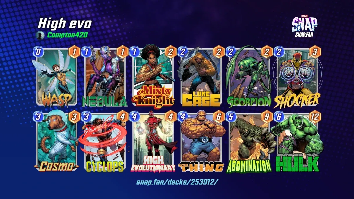 High evo by Compton420 - Marvel Snap Decks - snap.fan