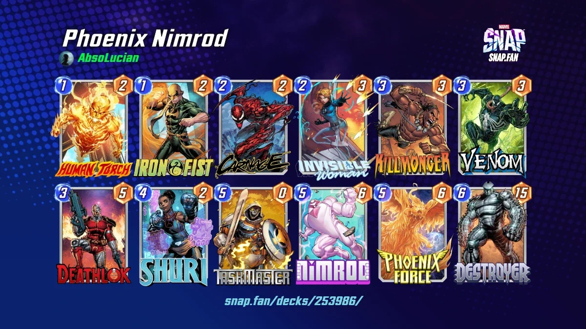 Phoenix Nimrod by AbsoLucian - Marvel Snap Decks - snap.fan
