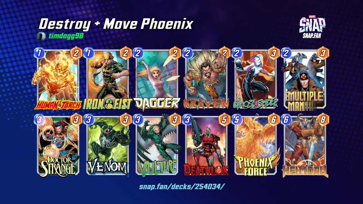 Destroy + Move Phoenix by timdogg98 - Marvel Snap Decks - snap.fan