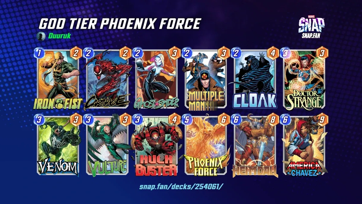 GOD TIER PHOENIX FORCE by Duuruk - Marvel Snap Decks - snap.fan