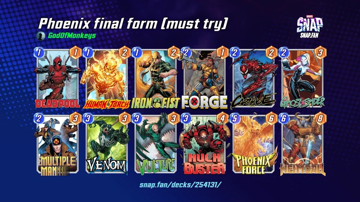 Phoenix final form (must try) by God0fMonkeys - Marvel Snap Decks ...