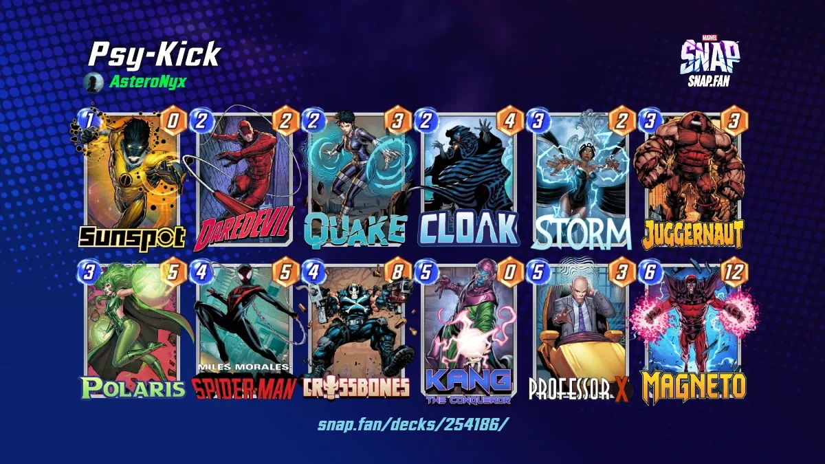 Psy-Kick by AsteroNyx - Marvel Snap Decks - snap.fan