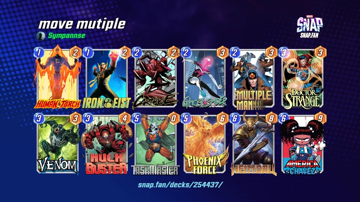 move mutiple by Sympannse - Marvel Snap Decks - snap.fan
