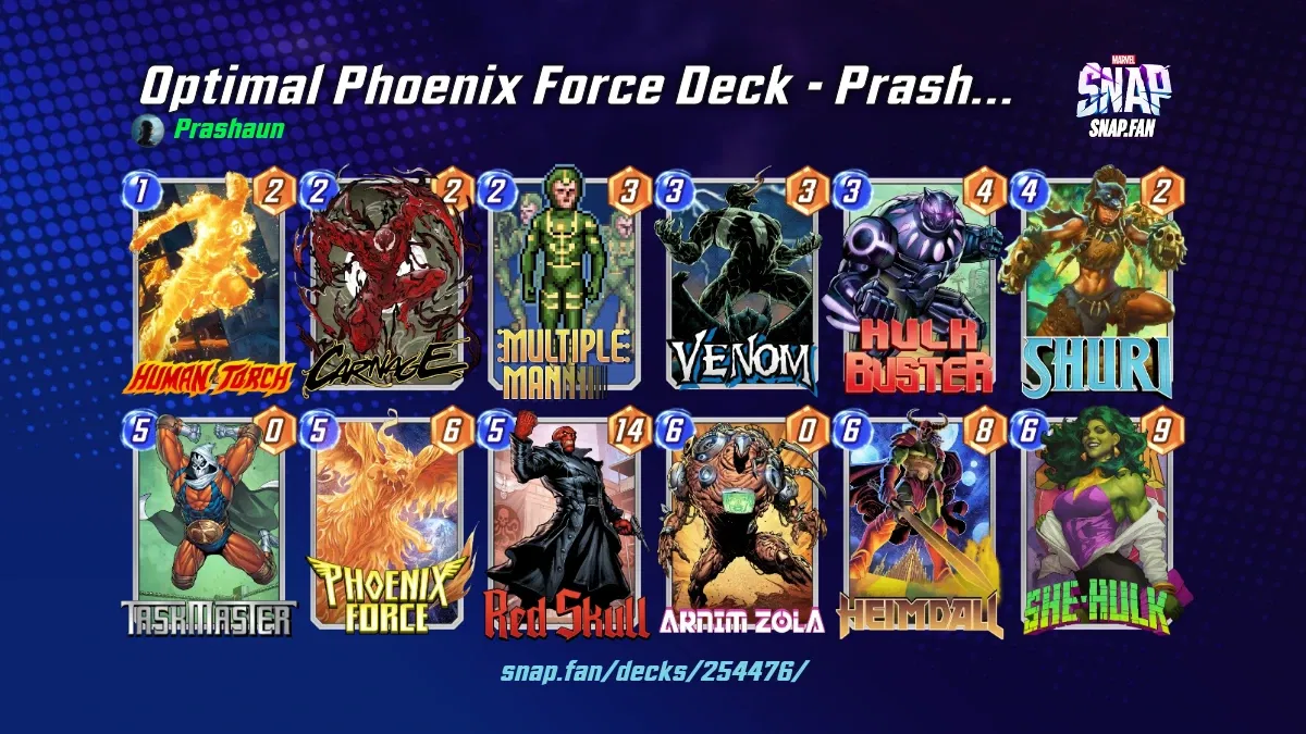 Optimal Phoenix Force Deck - Prashaun YT by Prashaun - Marvel Snap ...