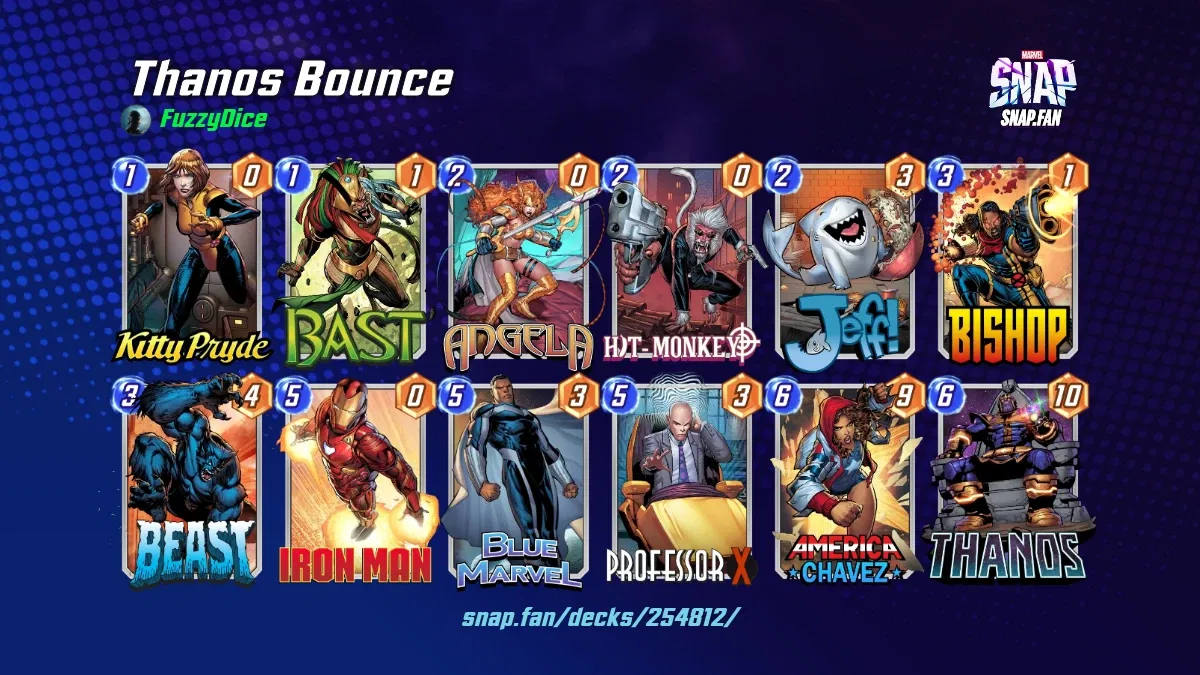 Thanos Bounce by FuzzyDice - Marvel Snap Decks - snap.fan