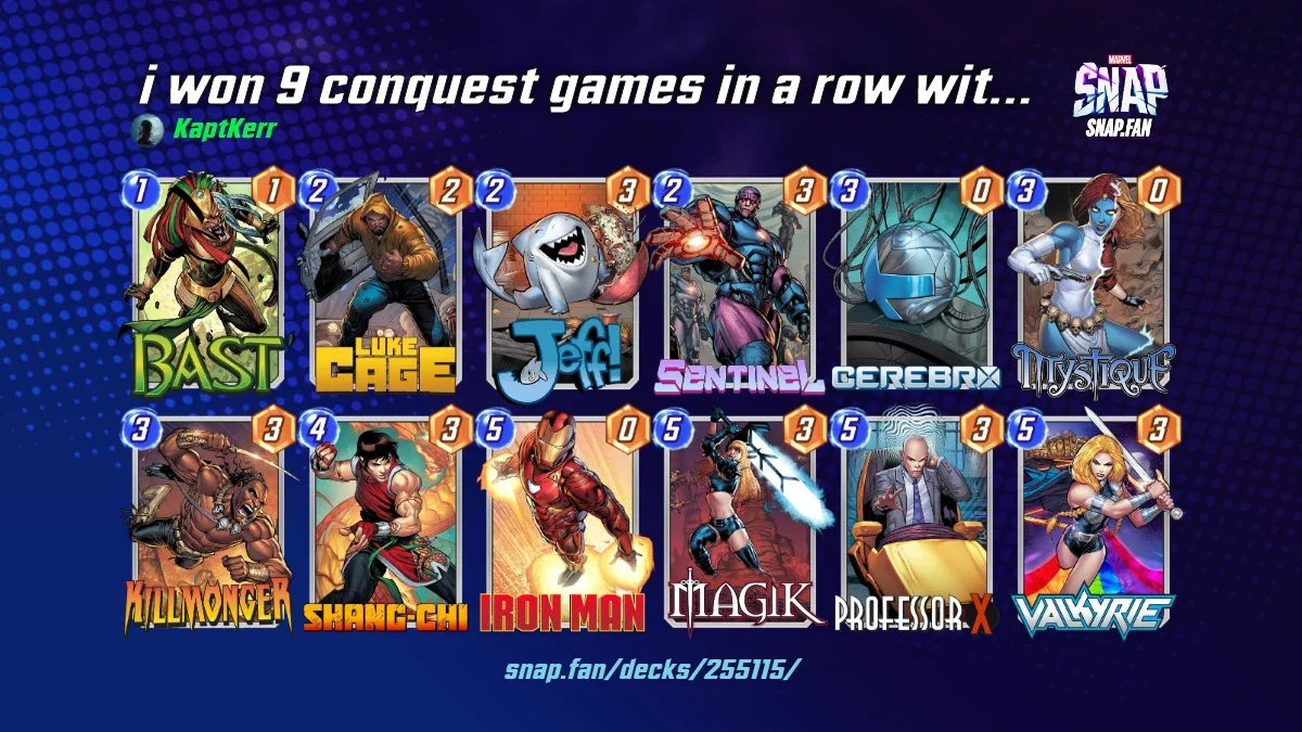 i won 9 conquest games in a row with cerebro! by KaptKerr - Marvel Snap ...