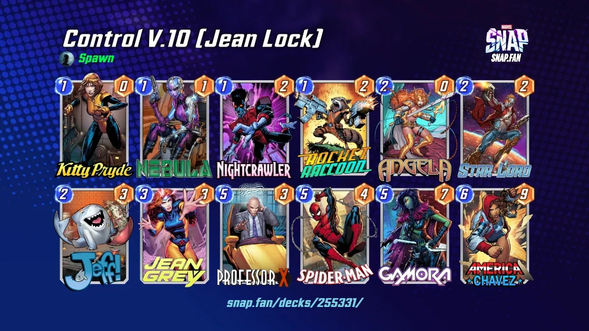Control V.10 (Jean Lock) by Spawn - Marvel Snap Decks - snap.fan