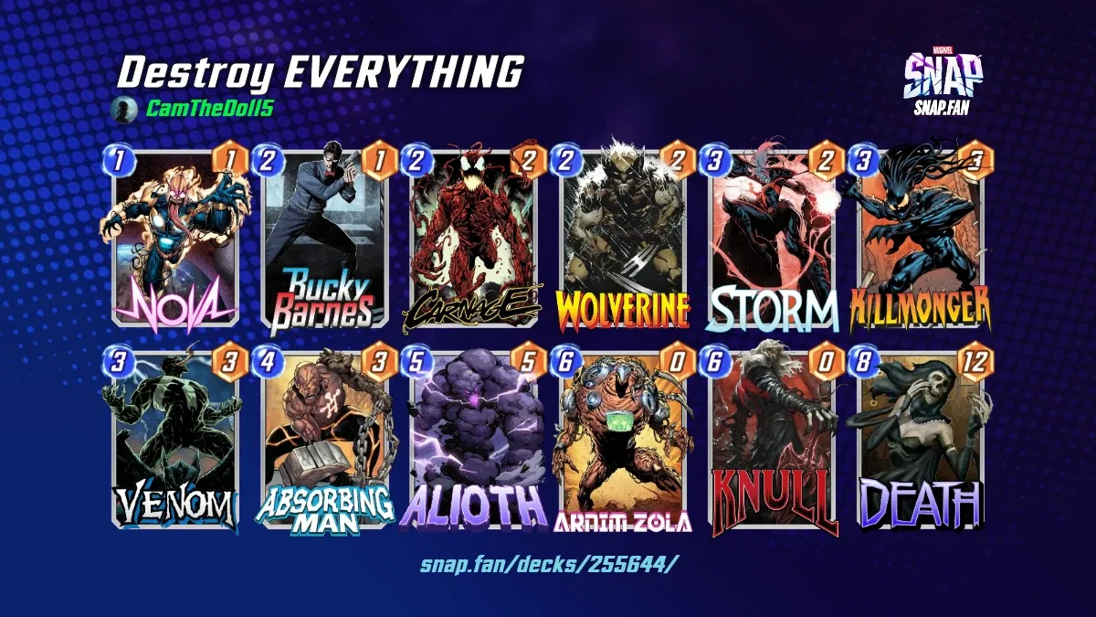 Destroy EVERYTHING by CamTheDoll5 - Marvel Snap Decks - snap.fan