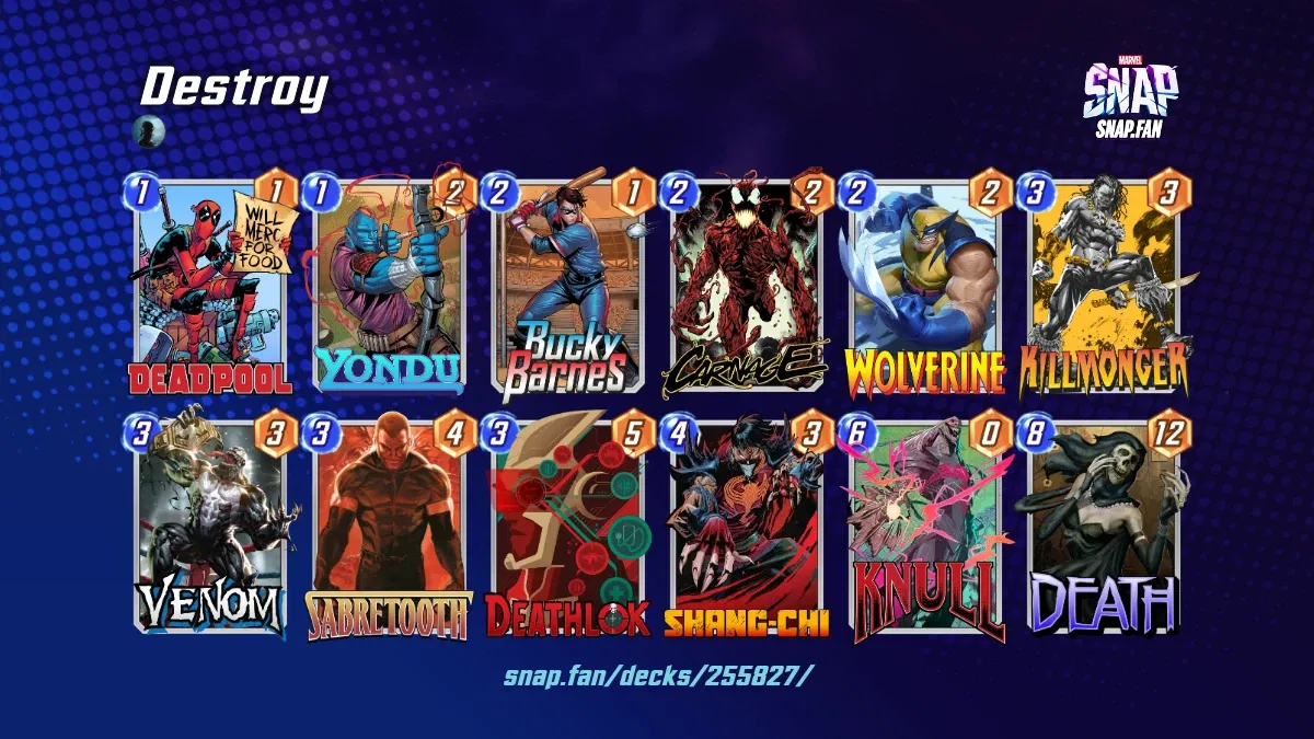Destroy by None - Marvel Snap Decks - snap.fan