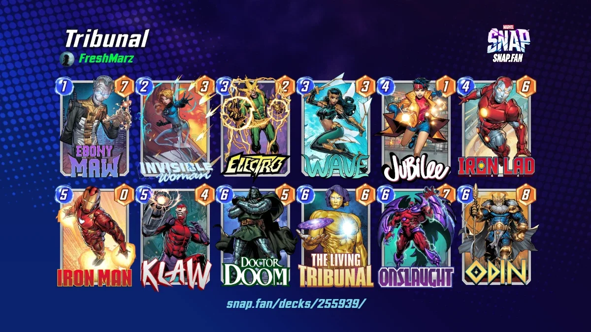 Tribunal by FreshMarz - Marvel Snap Decks - snap.fan