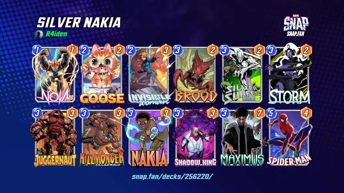 SILVER NAKIA by R4iden - Marvel Snap Decks - snap.fan