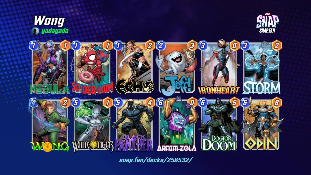 Wong by yadayada - Marvel Snap Decks - snap.fan
