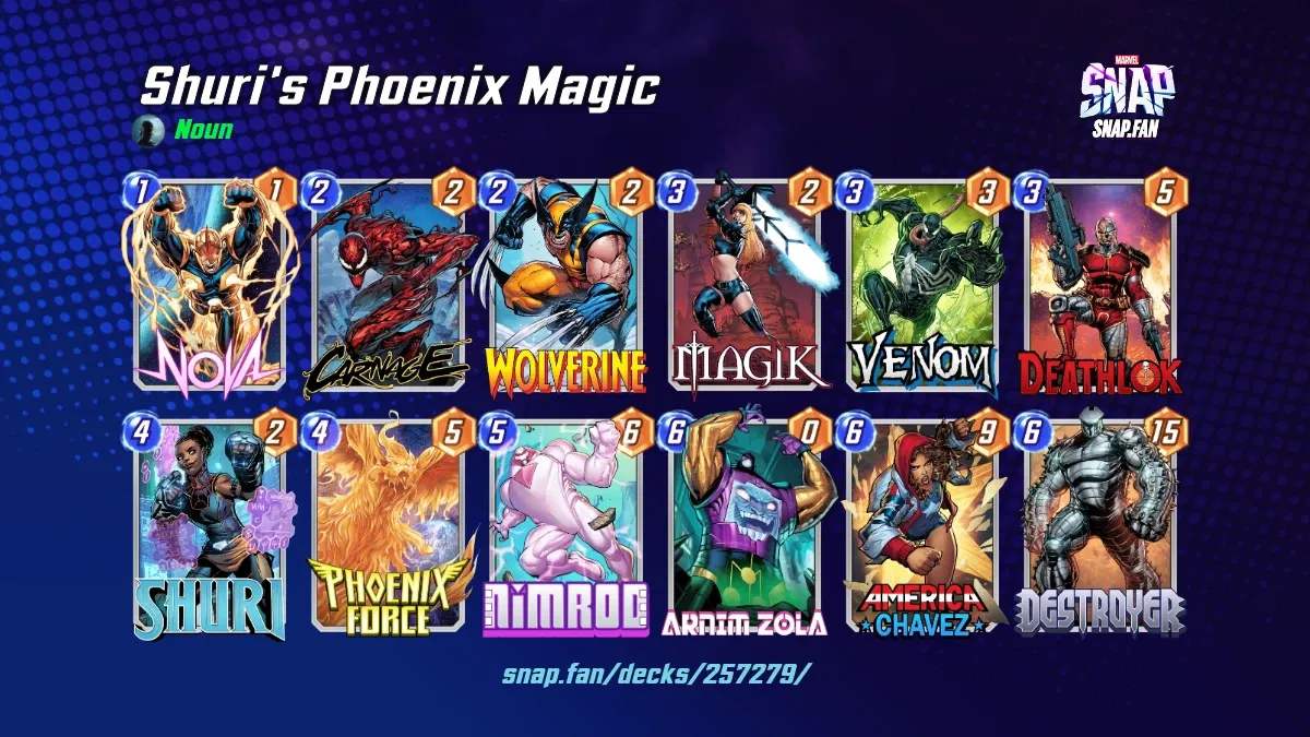 Shuri's Phoenix Magic by Noun - Marvel Snap Decks - snap.fan