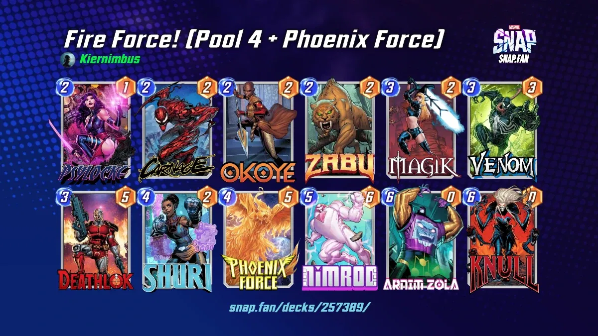 Fire Force! (Pool 4 + Phoenix Force) by Kiernimbus - Marvel Snap Decks ...