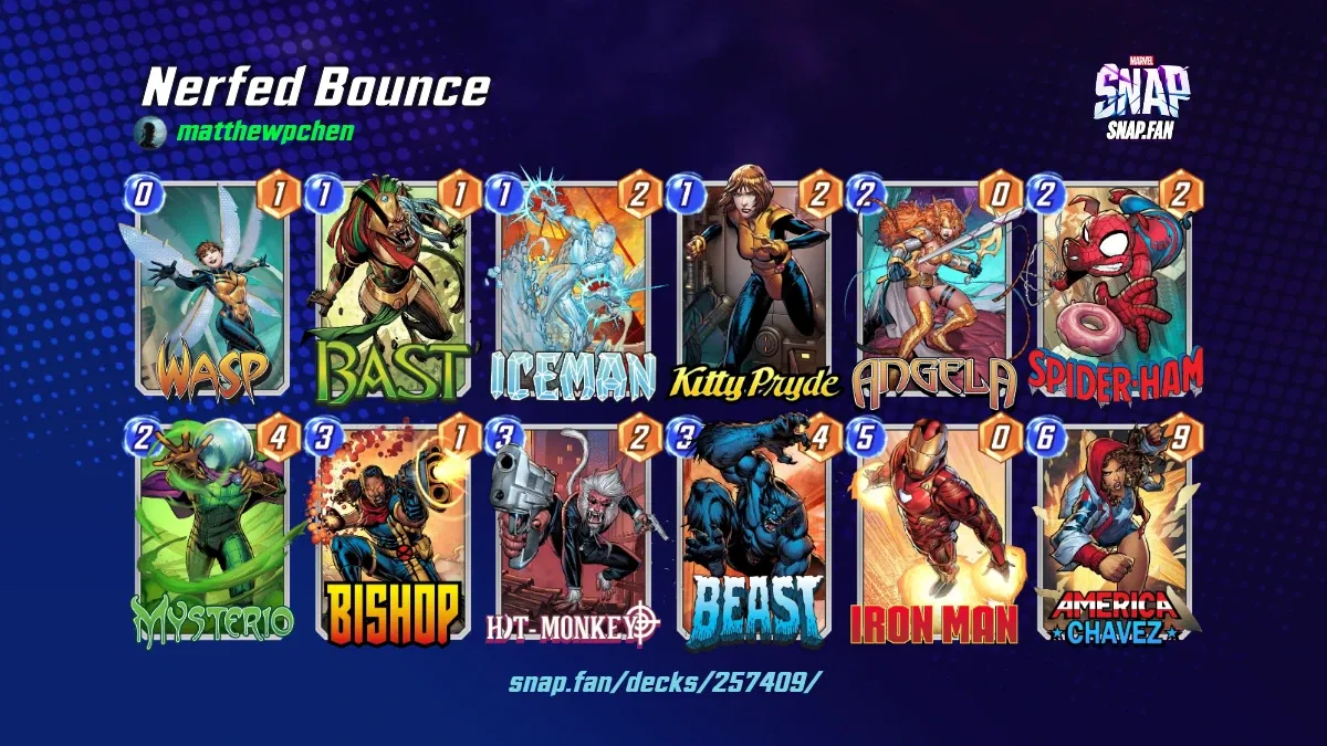 Nerfed Bounce by matthewpchen - Marvel Snap Decks - snap.fan