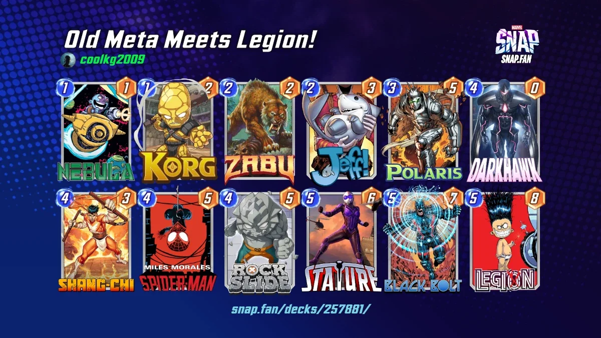 Old Meta Meets Legion! by coolkg2009 - Marvel Snap Decks - snap.fan