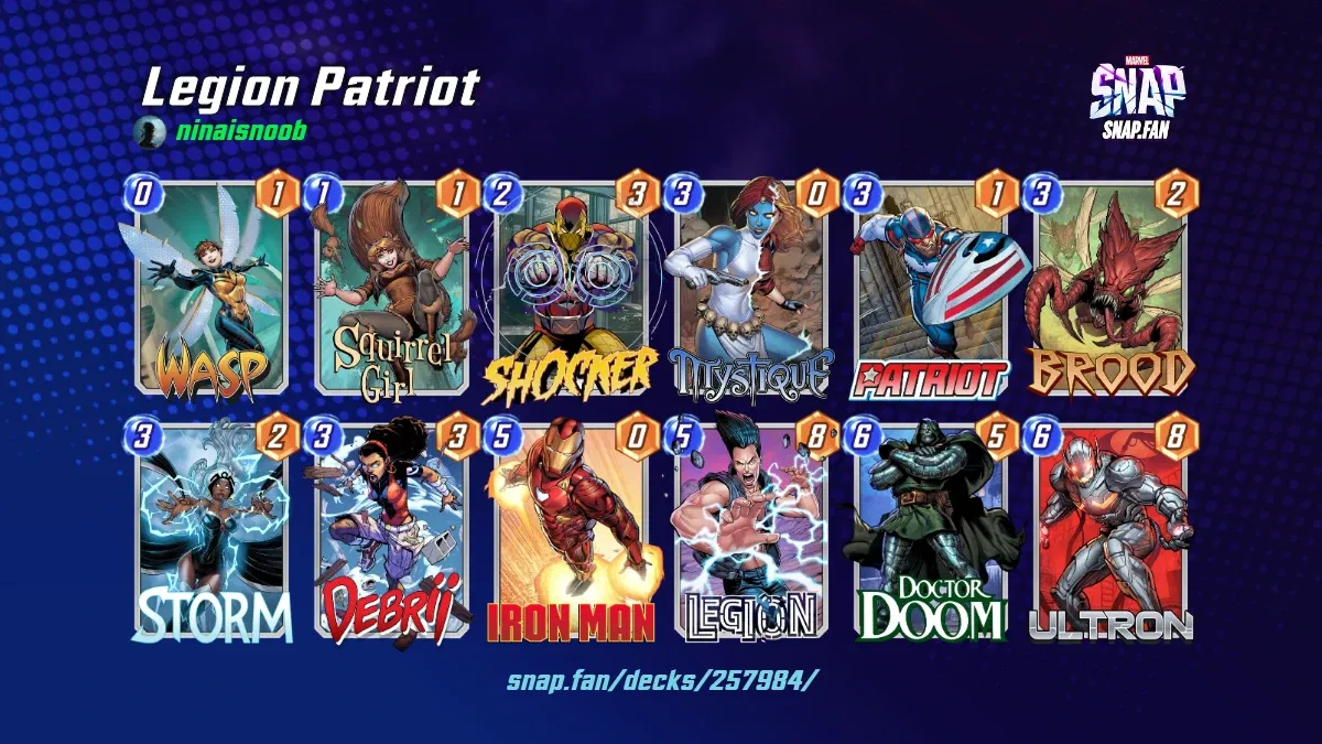 Legion Patriot by ninaisnoob - Marvel Snap Decks - snap.fan