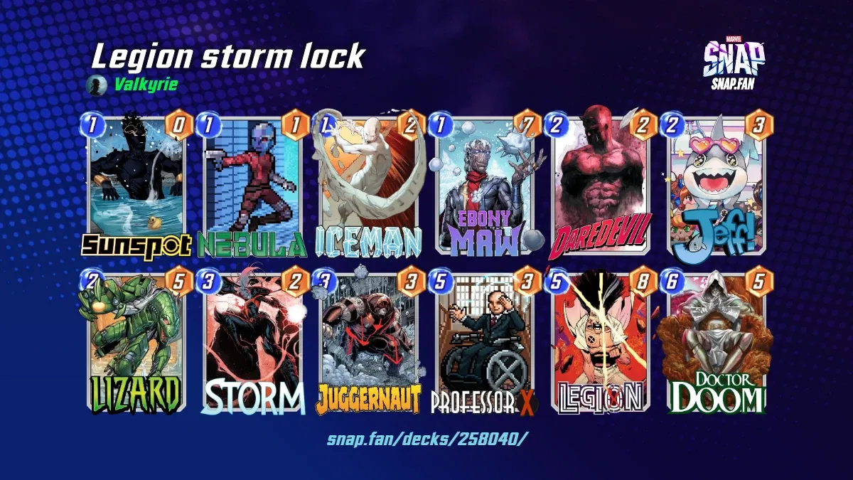 Legion storm lock by VaIkyrie - Marvel Snap Decks - snap.fan