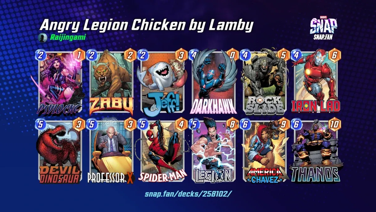 Angry Legion Chicken by Lamby by Raijingami - Marvel Snap Decks - snap.fan