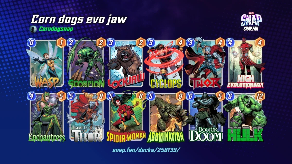 Corn dogs evo jaw by Corndogsnap - Marvel Snap Decks - snap.fan