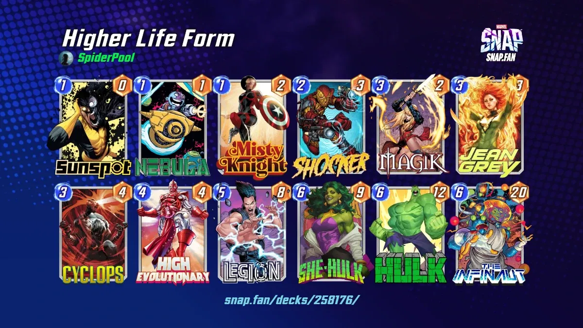 Higher Life Form by SpiderPool - Marvel Snap Decks - snap.fan