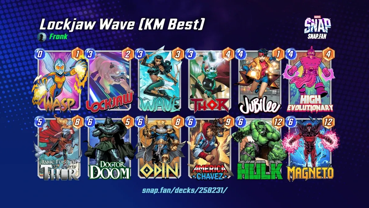 Lockjaw Wave (KM Best) by Fronk - Marvel Snap Decks - snap.fan