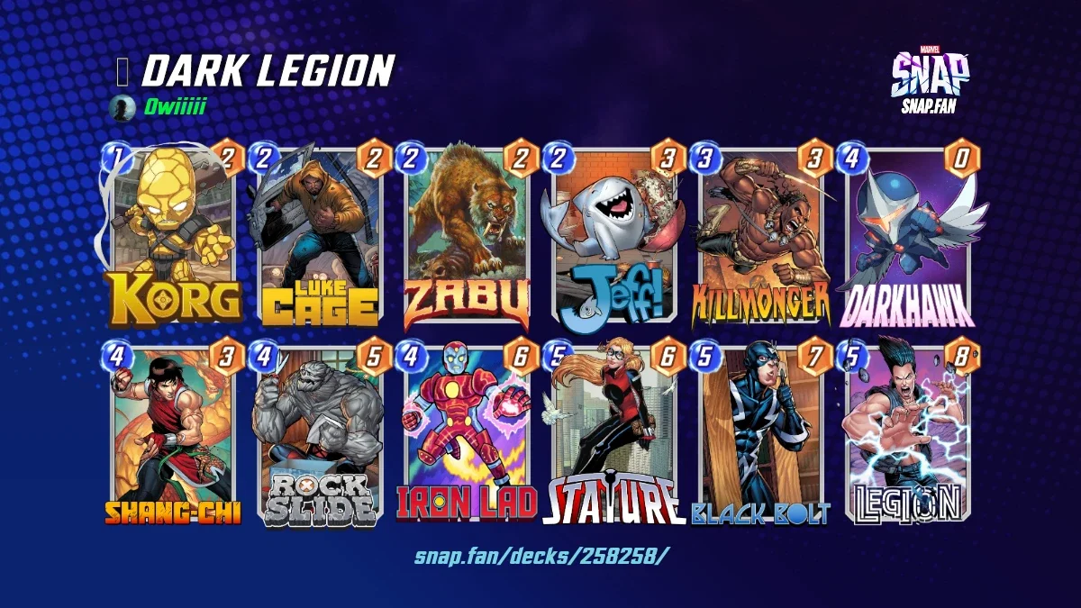🍆 DARK LEGION by Owiiiii - Marvel Snap Decks - snap.fan