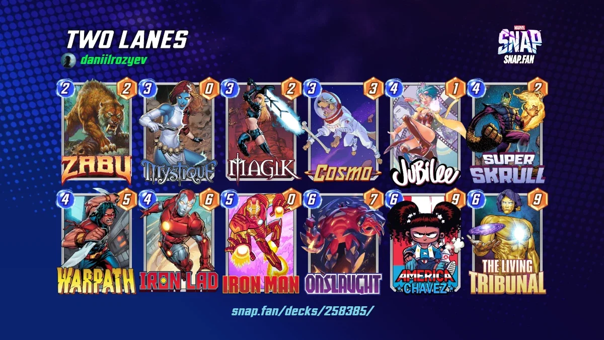 TWO LANES by daniilrozyev - Marvel Snap Decks - snap.fan