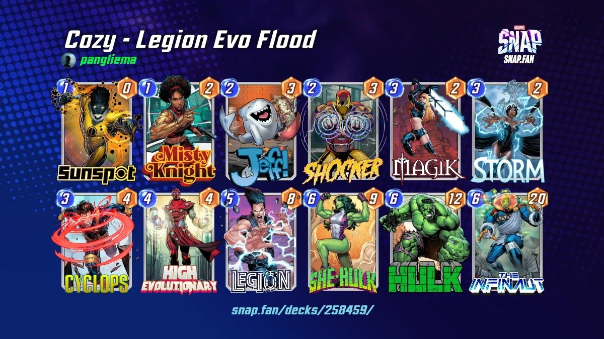 Cozy - Legion Evo Flood by pangliema - Marvel Snap Decks - snap.fan