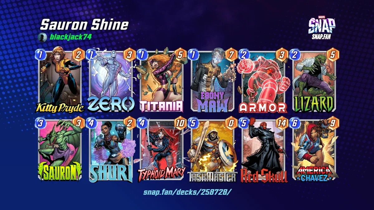 Sauron Shine by blackjack74 - Marvel Snap Decks - snap.fan