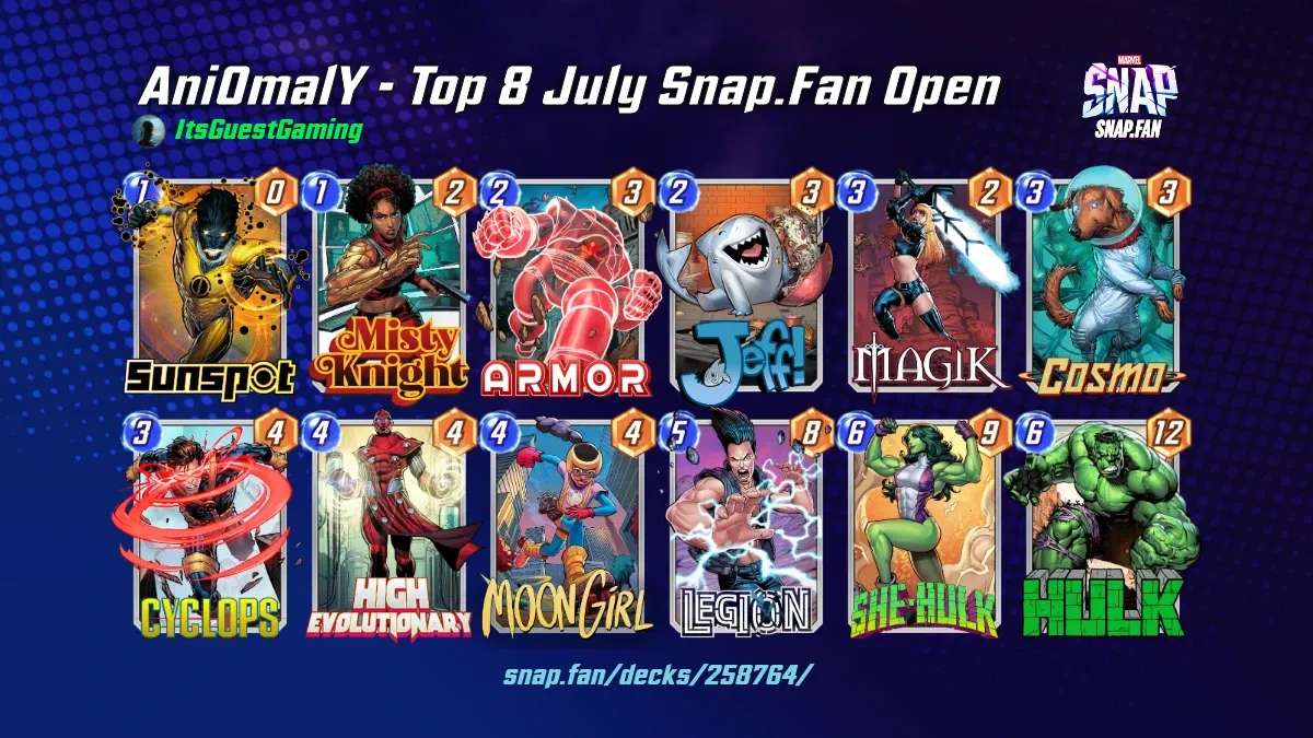 AniOmalY - Top 8 July Snap.Fan Open by ItsGuestGaming - Marvel Snap ...