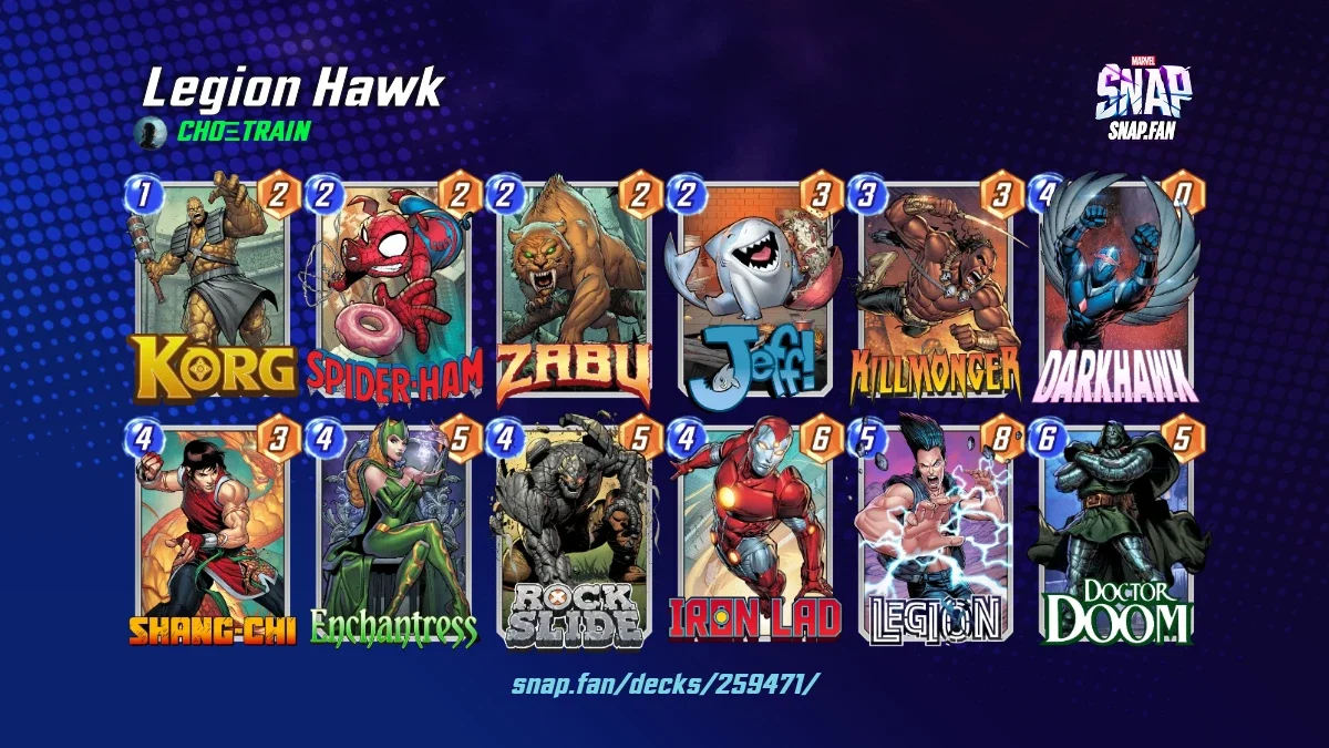 Legion Hawk by CHOΞTRAIN - Marvel Snap Decks - snap.fan