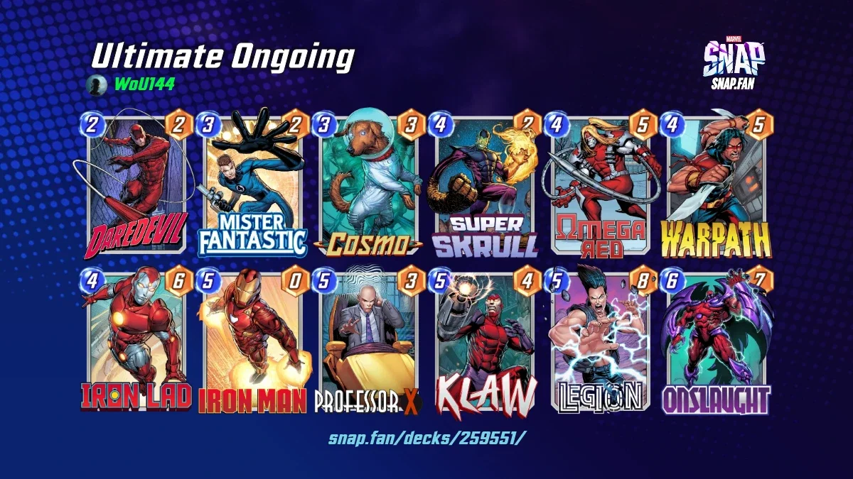 Ultimate Ongoing by WoU144 - Marvel Snap Decks - snap.fan