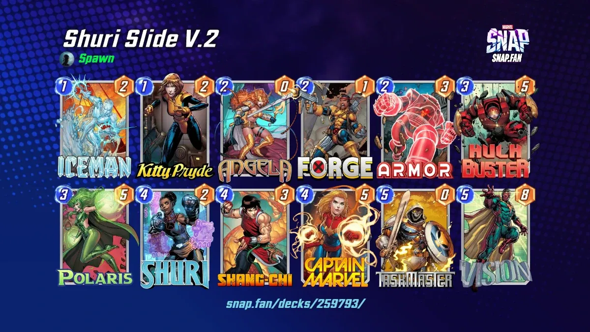Shuri Slide V.2 by Spawn - Marvel Snap Decks - snap.fan