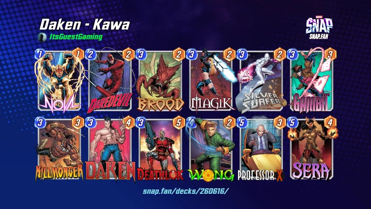 Daken - Kawa by ItsGuestGaming - Marvel Snap Decks - snap.fan
