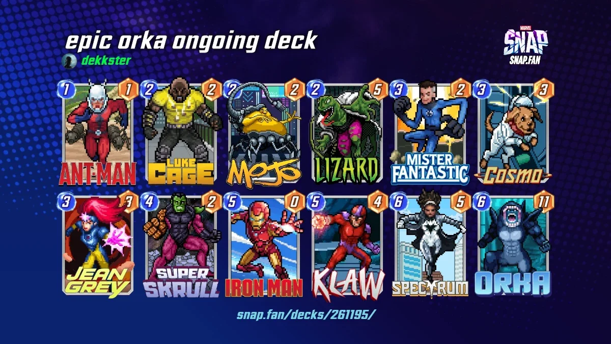 epic orka ongoing deck by dekkster - Marvel Snap Decks - snap.fan