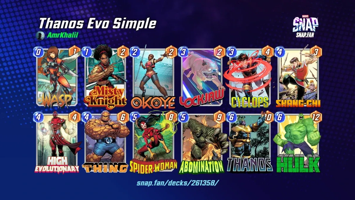 Thanos Evo Simple by AmrKhalil - Marvel Snap Decks - snap.fan