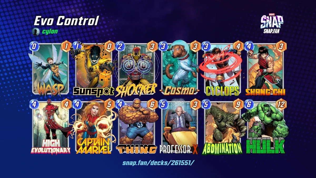 Evo Control by cylon - Marvel Snap Decks - snap.fan
