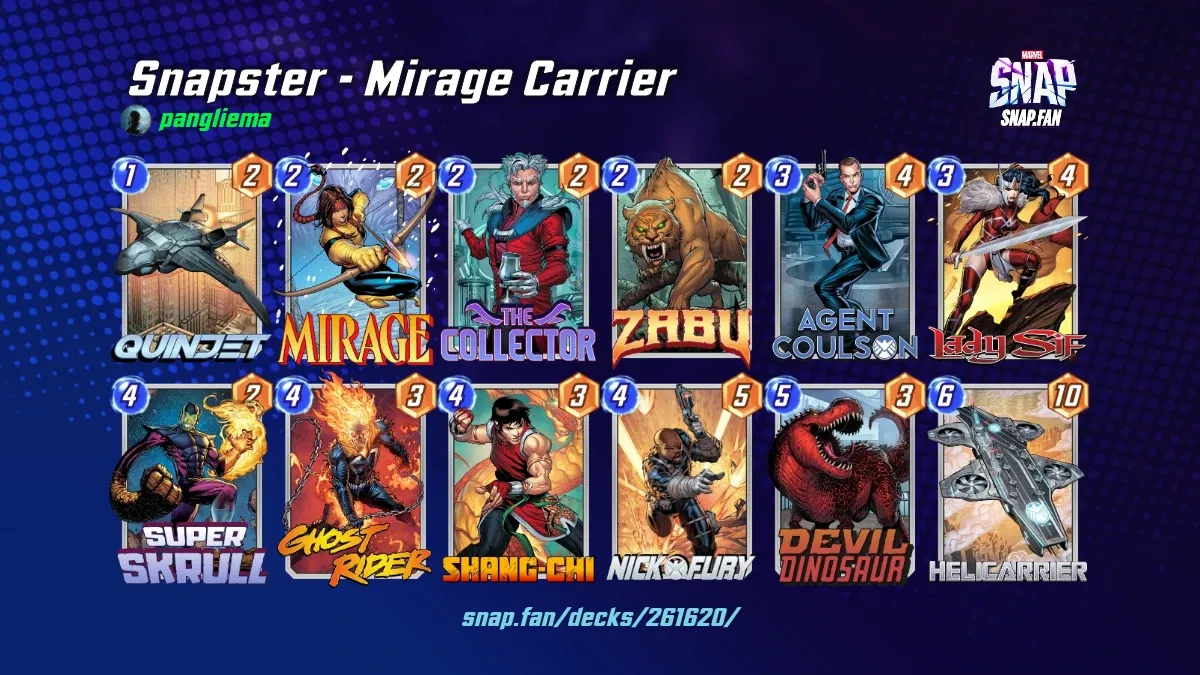 Snapster - Mirage Carrier by pangliema - Marvel Snap Decks - snap.fan