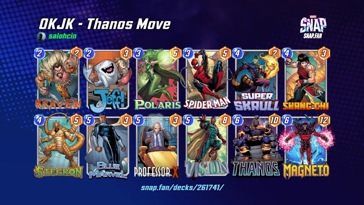 OKJK - Thanos Move by salohcin - Marvel Snap Decks - snap.fan