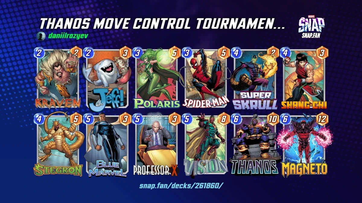 THANOS MOVE CONTROL TOURNAMENT DECKS by daniilrozyev - Marvel Snap ...