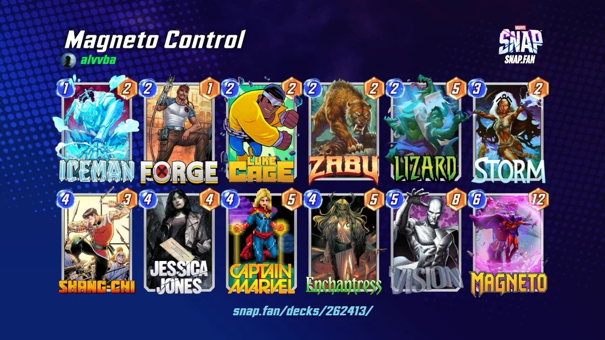 Magneto Control by alvvba - Marvel Snap Decks - snap.fan