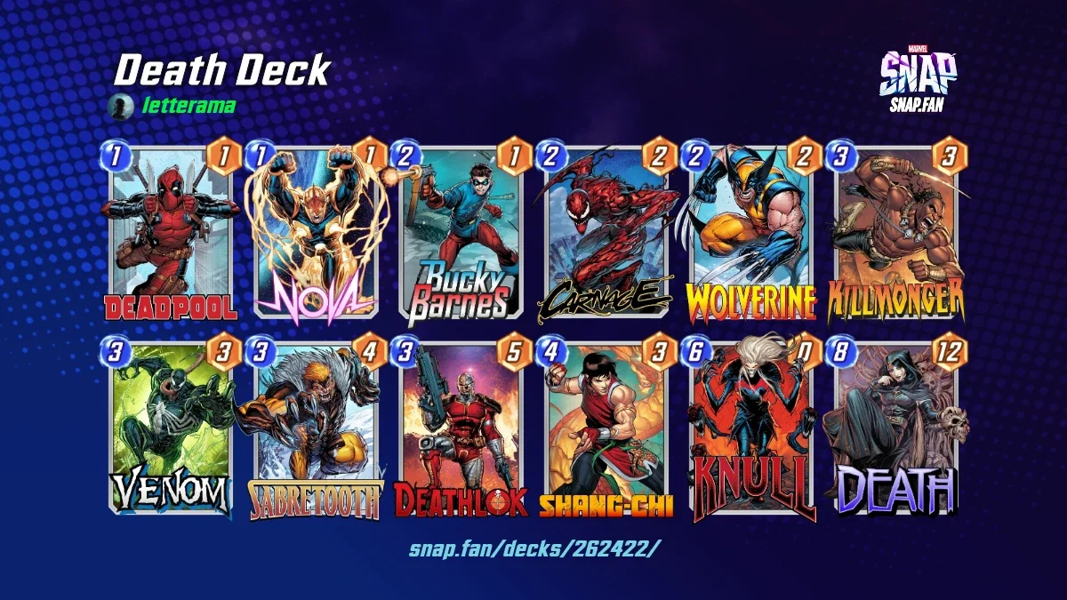 Death Deck by letterama - Marvel Snap Decks - snap.fan