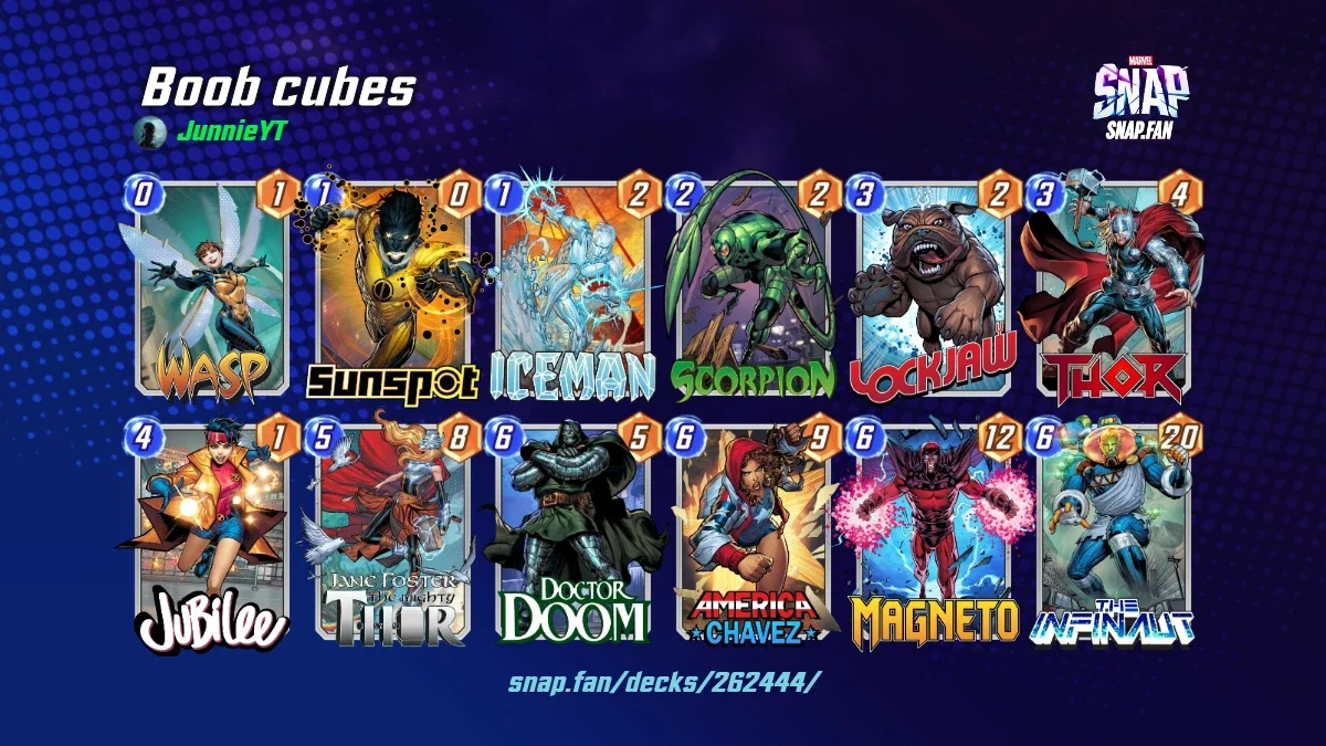 Boob cubes by JunnieYT - Marvel Snap Decks - snap.fan