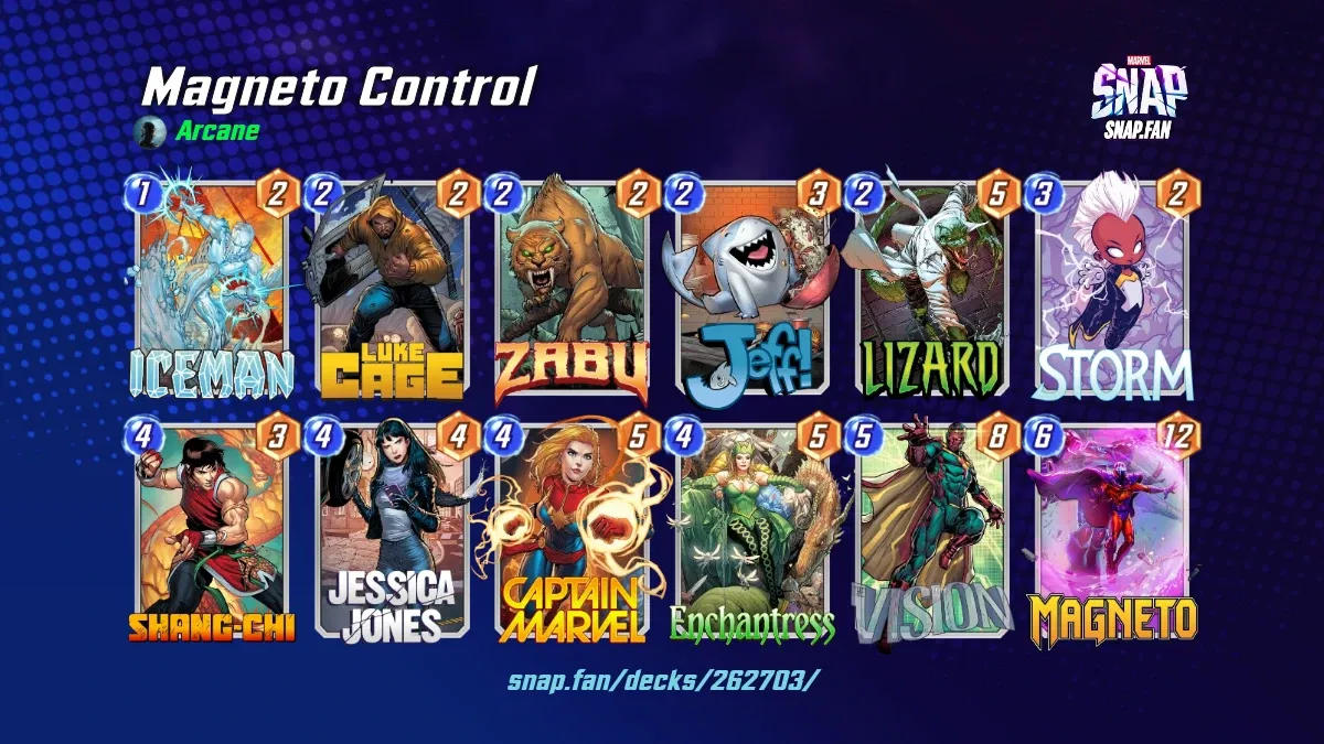 Magneto Control by Arcane - Marvel Snap Decks - snap.fan
