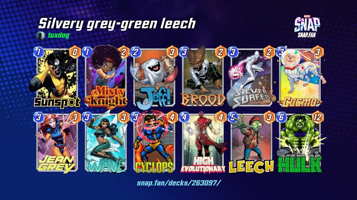 Silvery grey-green leech by tuxdog - Marvel Snap Decks - snap.fan