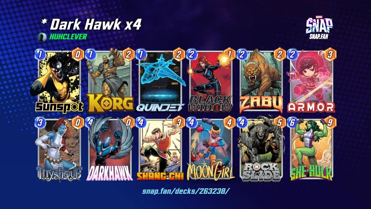 * Dark Hawk x4 by HUHCLEVER - Marvel Snap Decks - snap.fan